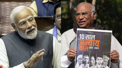 Kaala teeka: PM Modi's witty retort to Kharge on Congress's 'black paper' | India News - Times ...