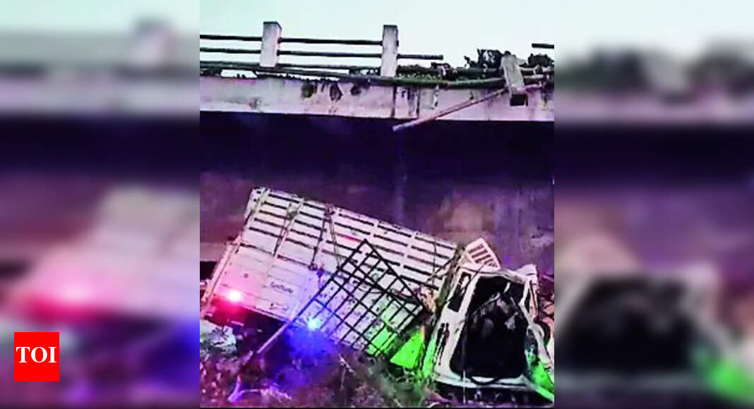 Goods Van Falls Off Bridge: Goods van accident: Youth killed as van ...