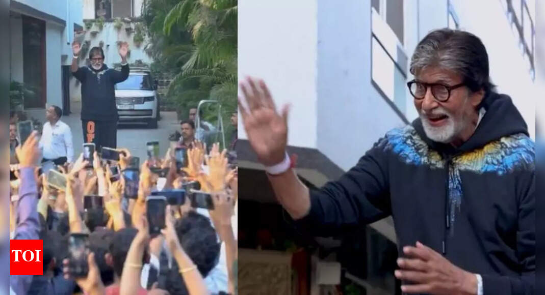 Amitabh Bachchan Note: Amitabh Bachchan greets fans outside his house ...