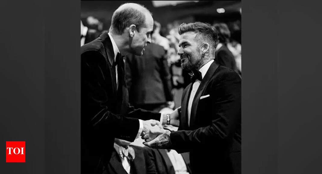 David Beckham greets Prince William at BAFTA 2024 ceremony | - Times of ...