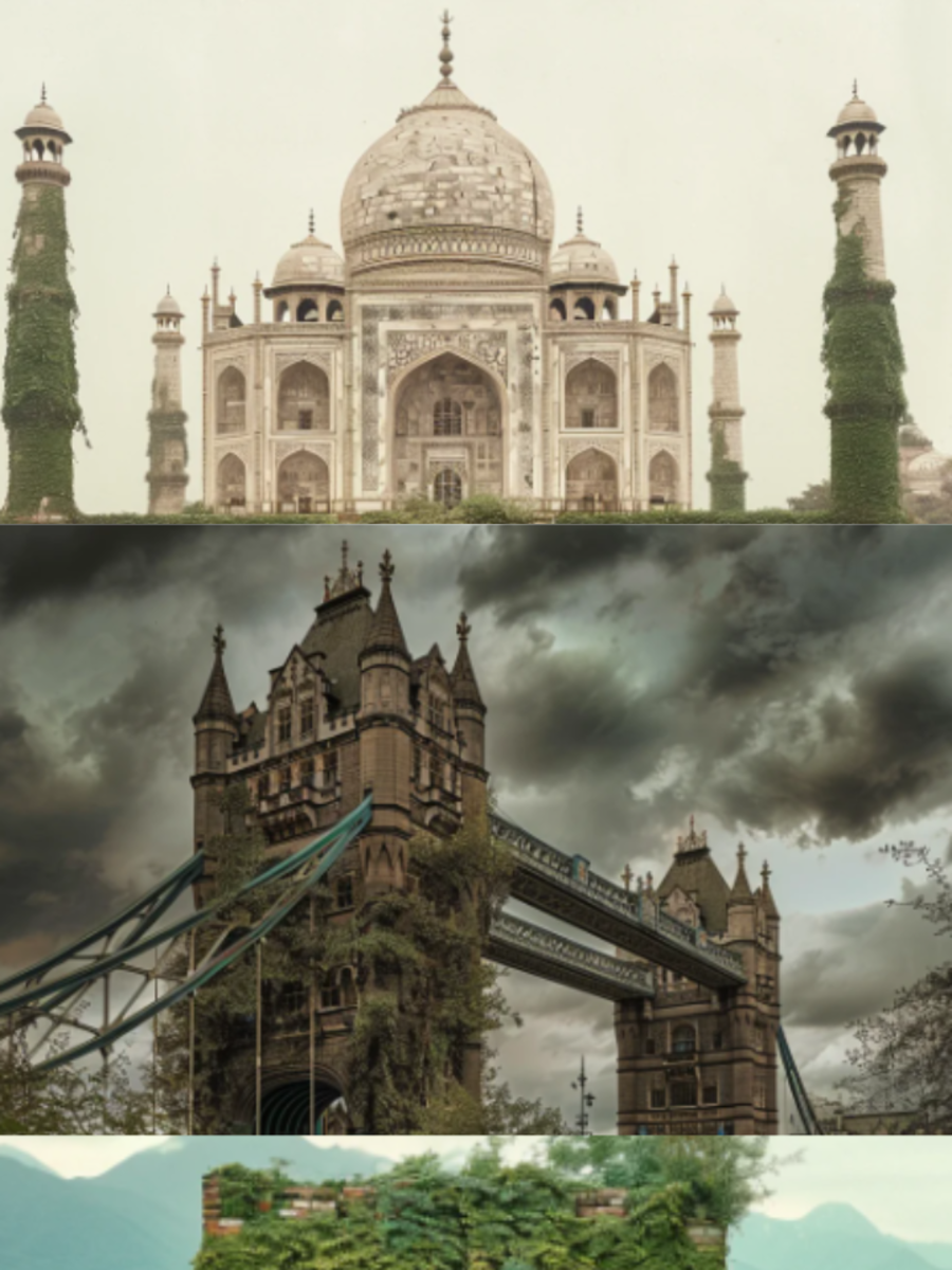 AI Imagines Earth Without Humans: taj mahal, christ the redeemer ...
