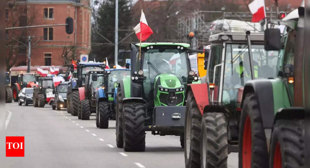 Polish farmers block Ukraine border in grain import protest - Times of ...