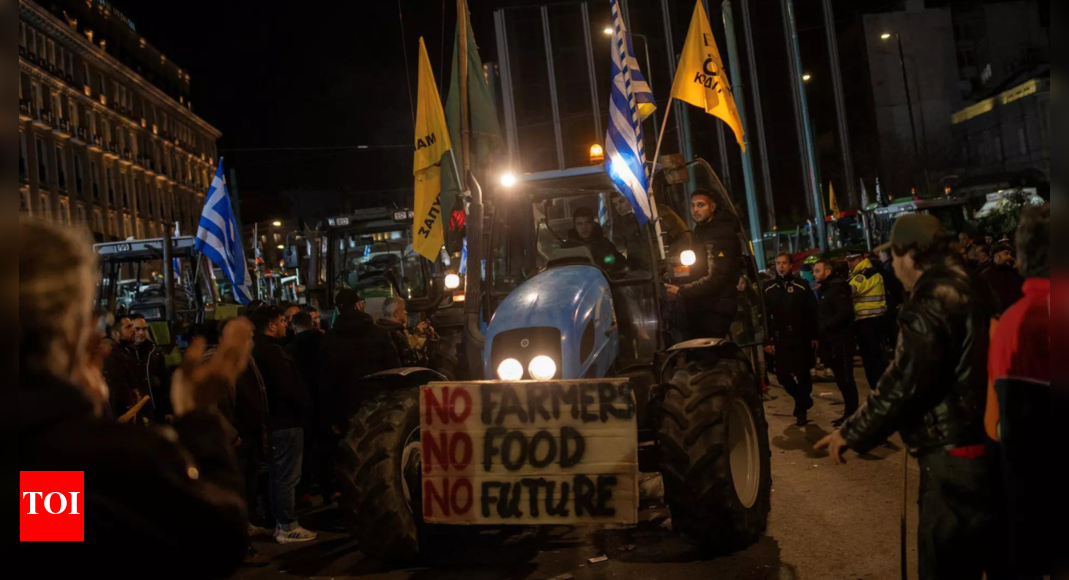 Greek farmers join tractor protest in front of parliament for second ...