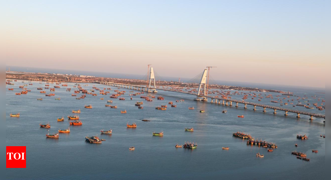 Watch: Sudarshan Setu's aerial view, India's longest cable-stayed ...
