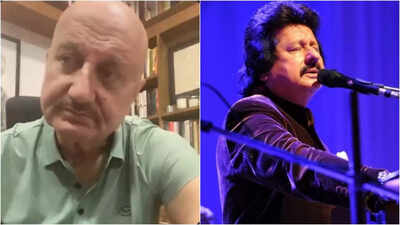Anupam Kher pays tribute to Pankaj Udhas in emotional video | - Times of India