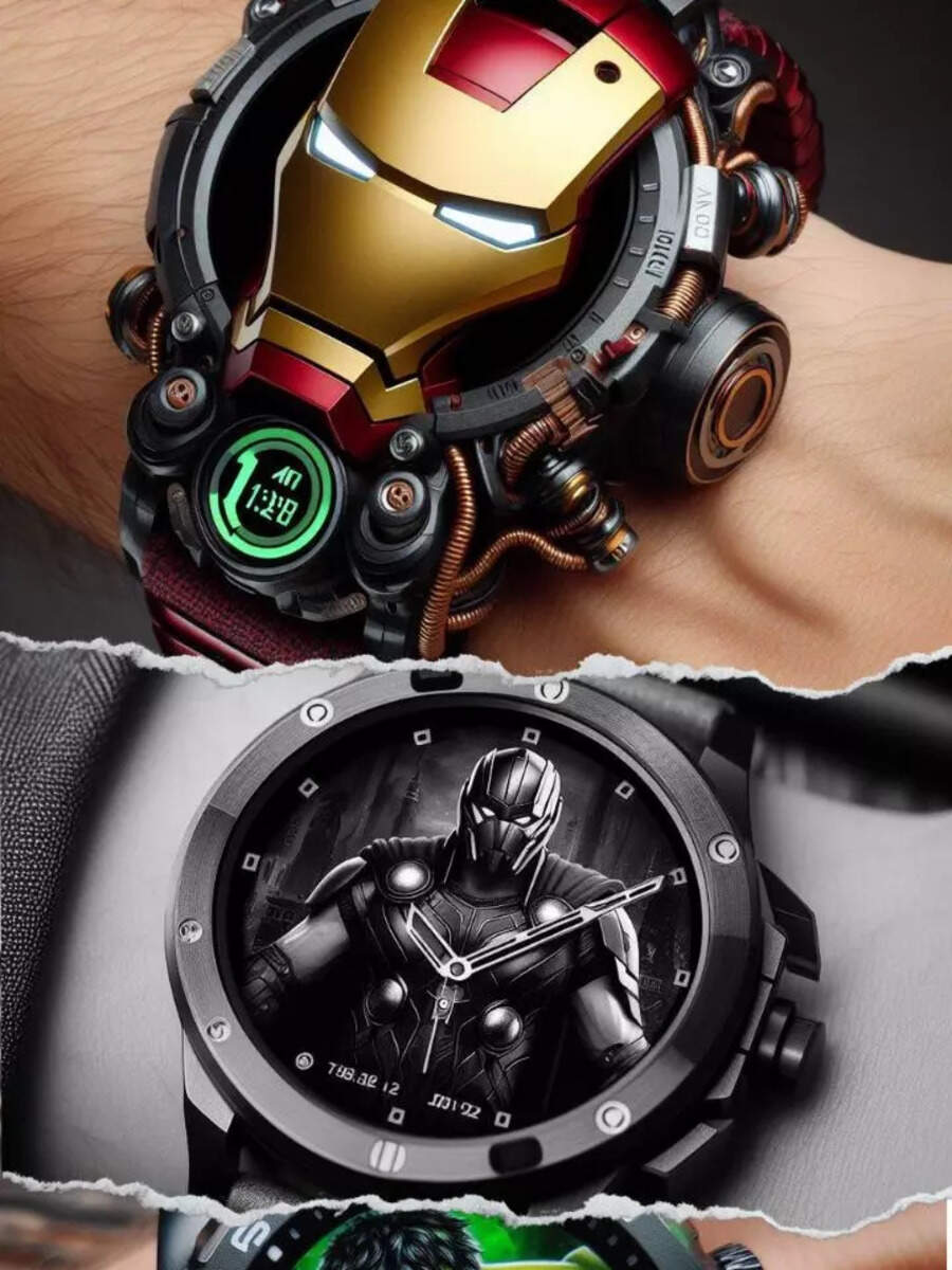 AI Made Superheroes-Styled Smartwatch: Spiderman, Iron man, Hulk, Black ...