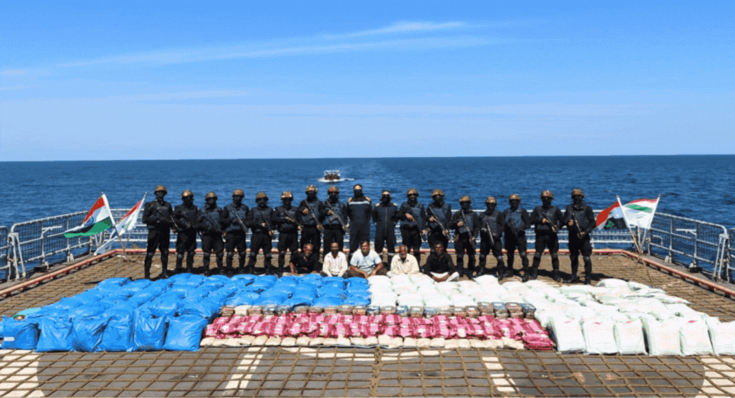 Indian Navy and NCB seize over 3,000 kg of drugs off-shore Gujarat ...