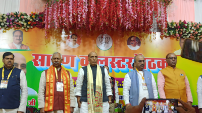 Defence minister Rajnath Singh asks people to give two more terms to PM Modi to end poverty ...