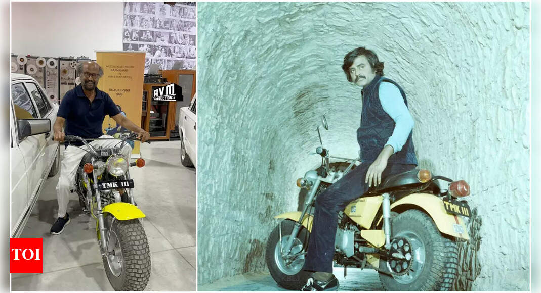 Rajinikanth revisits his 'Paayum Puli' bike at AVM museum | - Times of ...