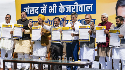 Arvind Kejriwal, Bhagwant Mann launch AAP's LS poll campaign in Delhi | India News - Times of India