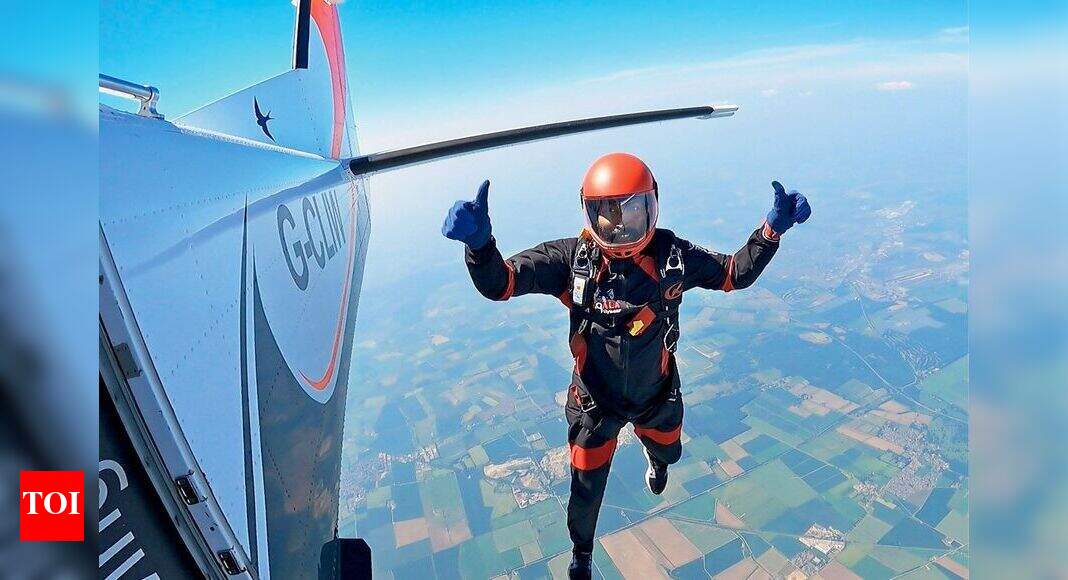Family said no to Everest, he jumped off a plane 13km high - Times of India