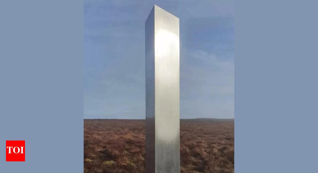 Mysterious giant Steel monolith spotted in Wales, UK - The Times of India