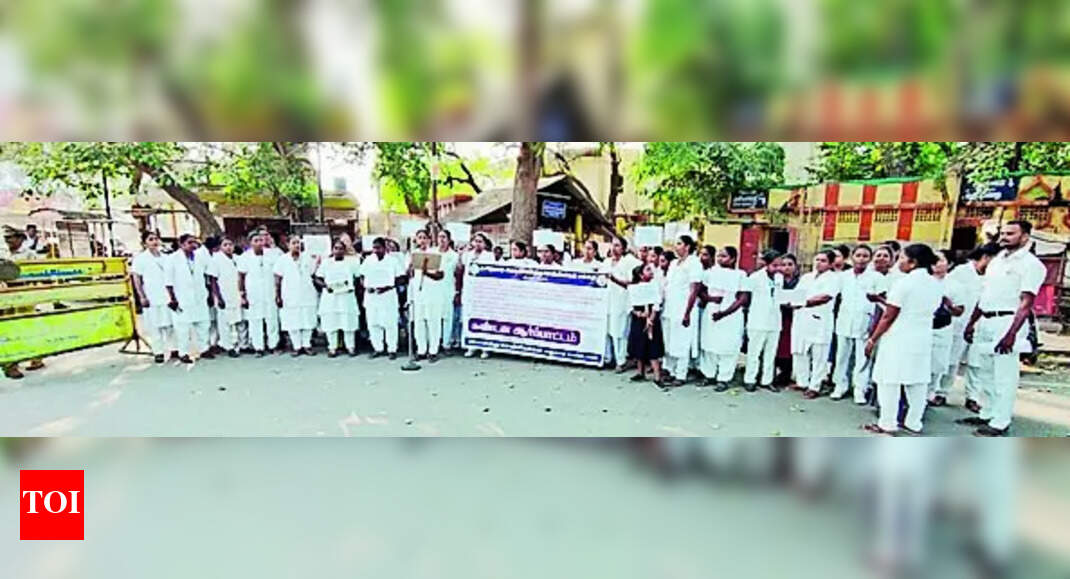 Nurses Protest: Nurses protest seeking fair and transparent transfer ...