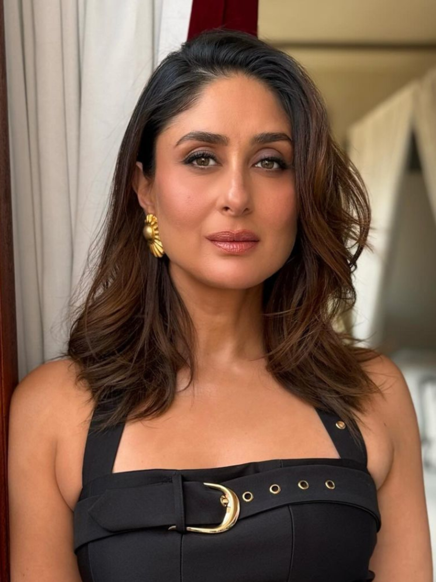 Kareena Kapoor Khan Looks Hot in Black Thigh High Slit Fitted Outfit ...
