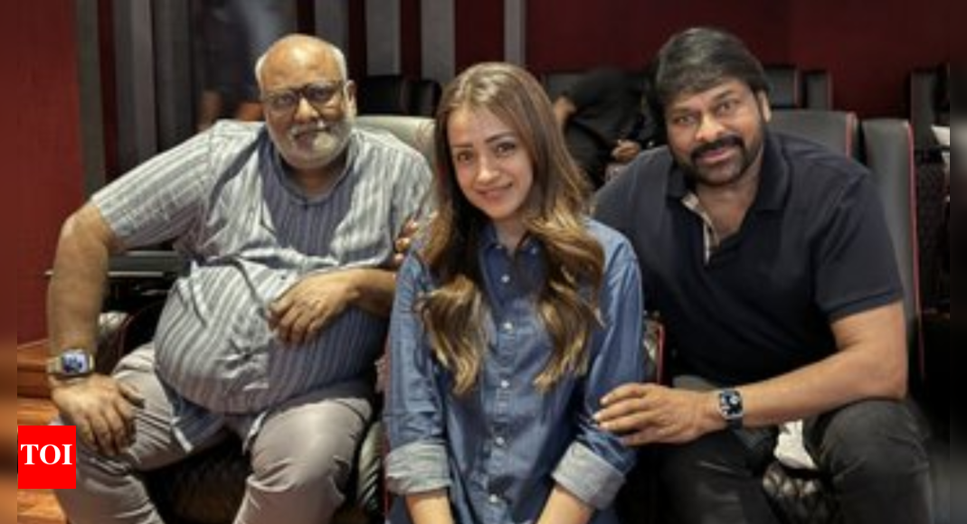 Trisha shares a moment from the 'Vishwambhara' musical session with ...