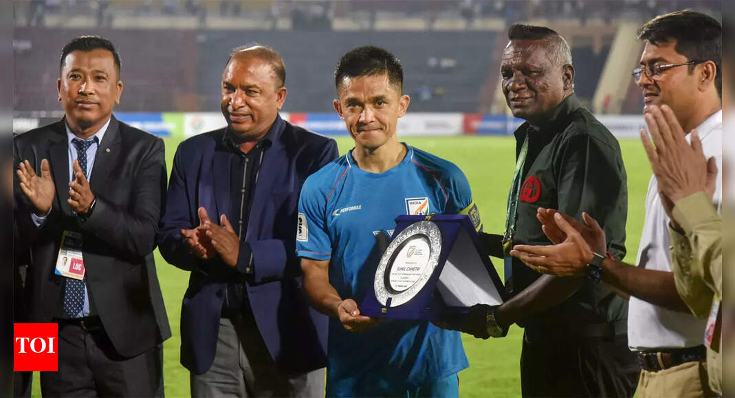 Sunil Chhetri felicitated ahead of landmark 150th match | Football News ...