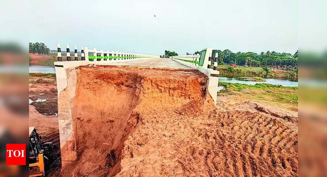 Road To Bridge Collapses 17 Days After It Was Opened | Bhubaneswar News ...