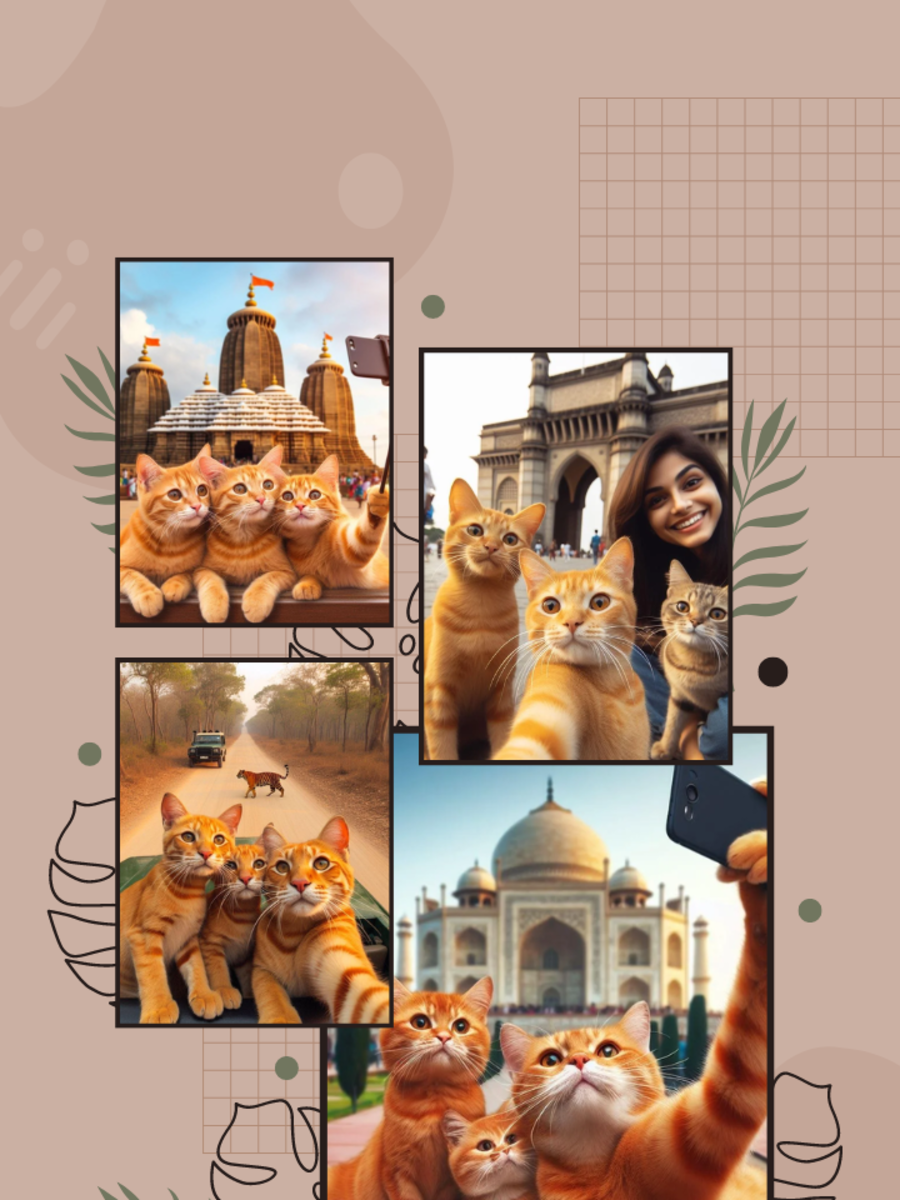 AI Plans A World Tour For Cute Cats: Taj Mahal, Charminar, Gateway of ...