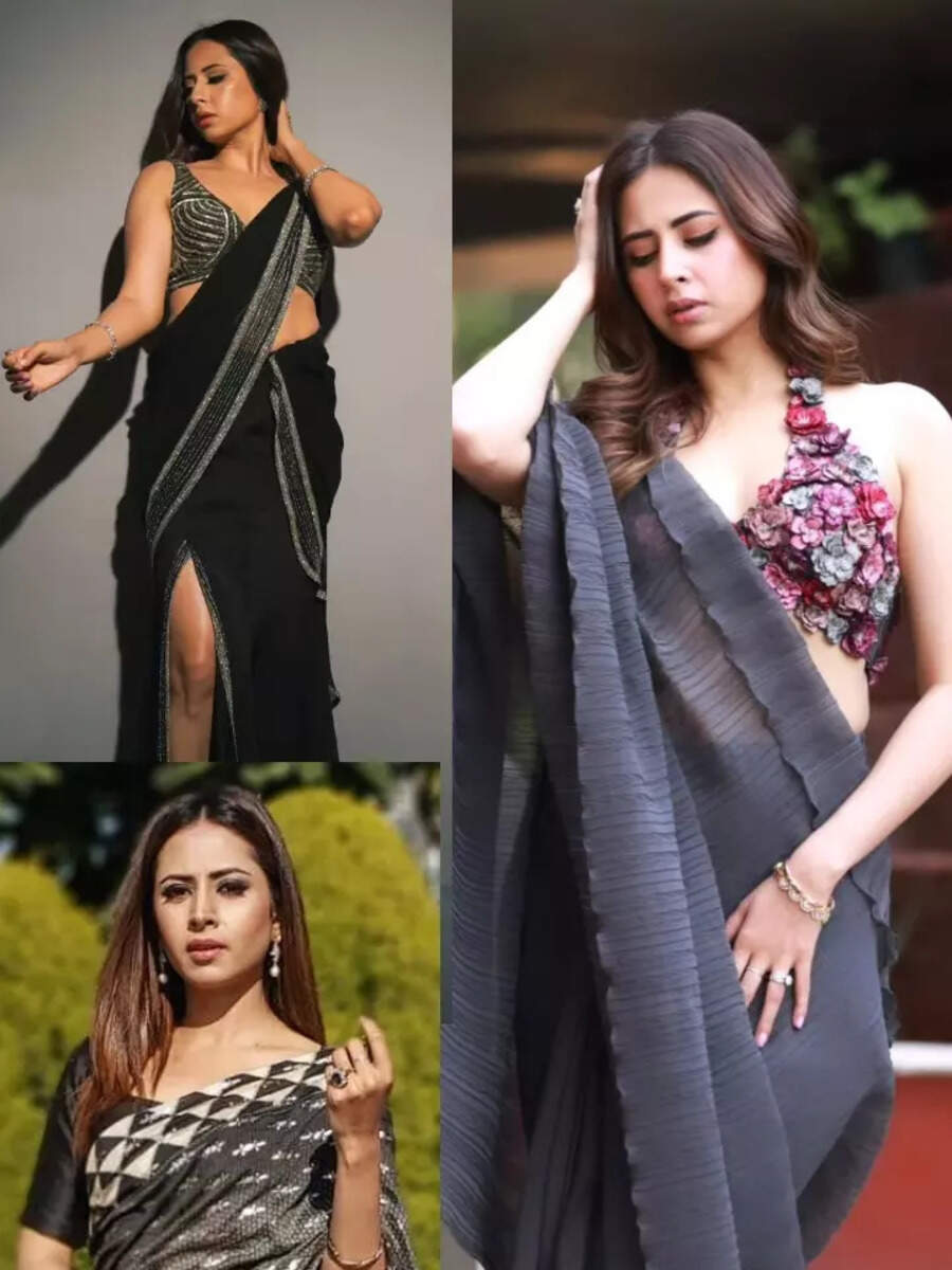 Sargun Mehta's Saree Saga: From Chic to Traditional | Times of India