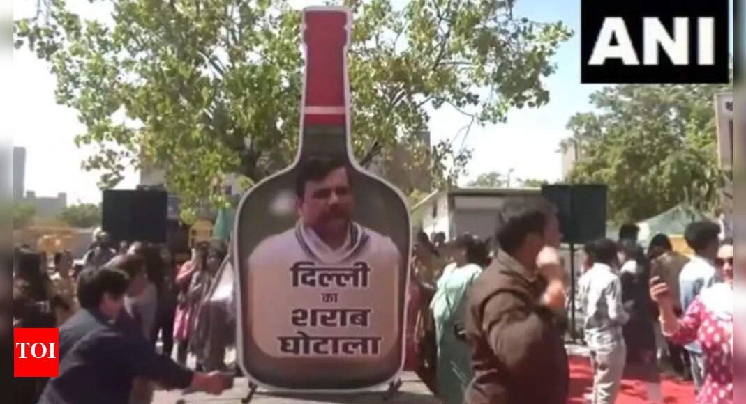 Delhi BJP stages protest seeking CM Arvind Kejriwal's resignation ...