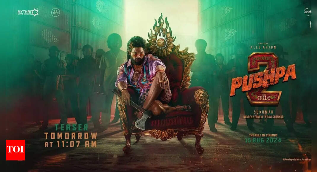 Allu Arjun shares a massy poster of Pushpa Raj ahead of the teaser ...