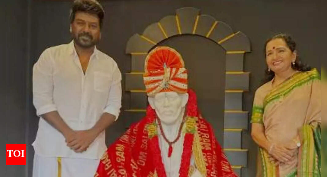Raghava Lawrence visits Sai Baba temple built by his Nanban Vijay; recommends everyone to visit ...