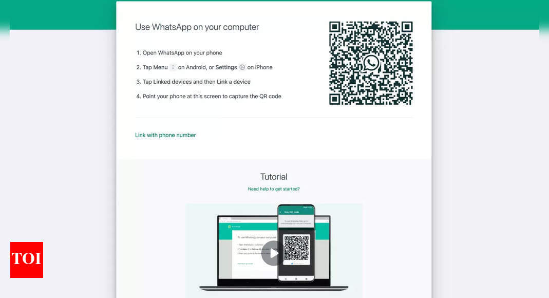 How to use WhatsApp Web - The Times of India