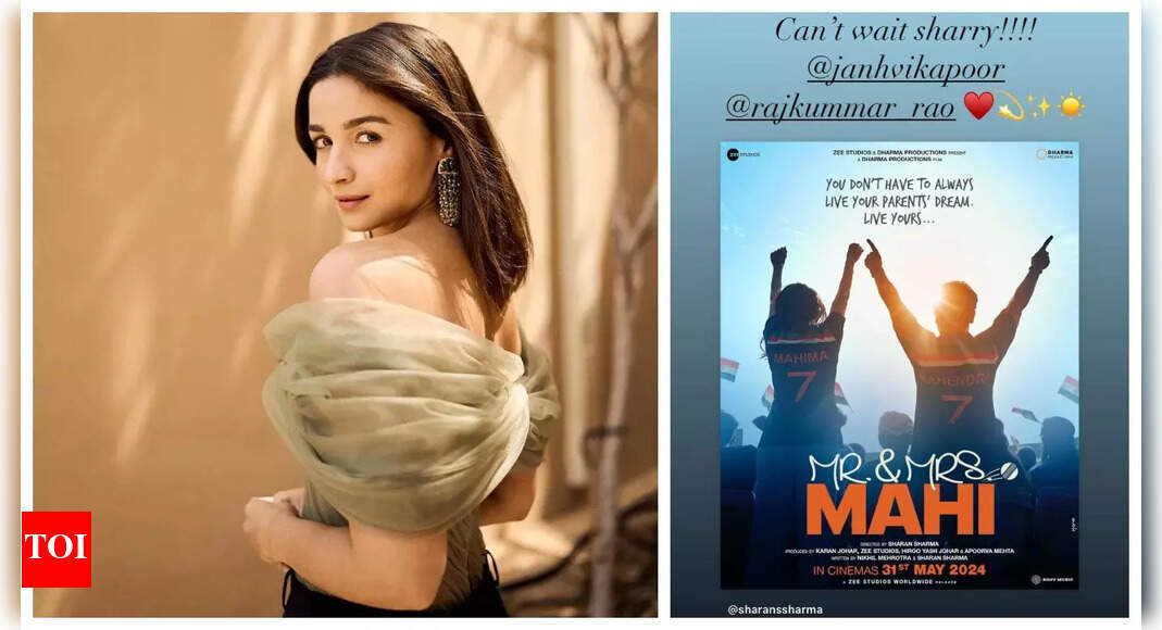 Alia Bhatt REACTS to "Mr. and Mrs. Mahi" poster | - Times of India