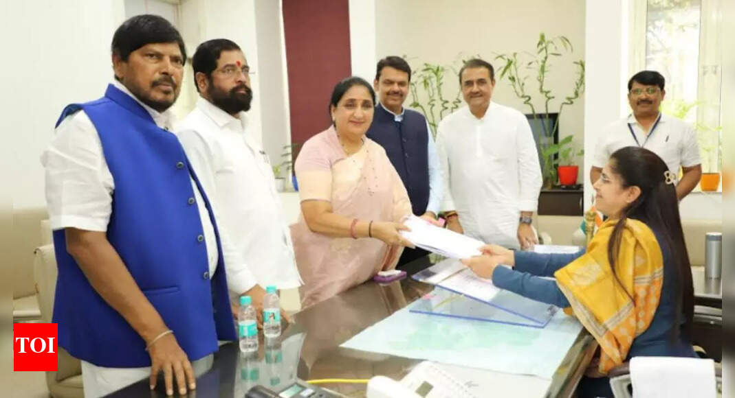 Sunetra Pawar files nomination for Baramati; Ajit Pawar also files nomination as a precautionary ...