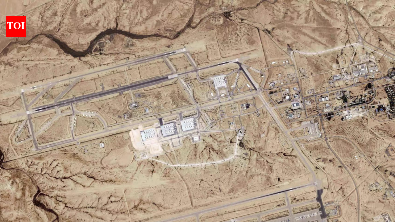 Satellite image shows damage after Iranian attack on Israeli desert air ...