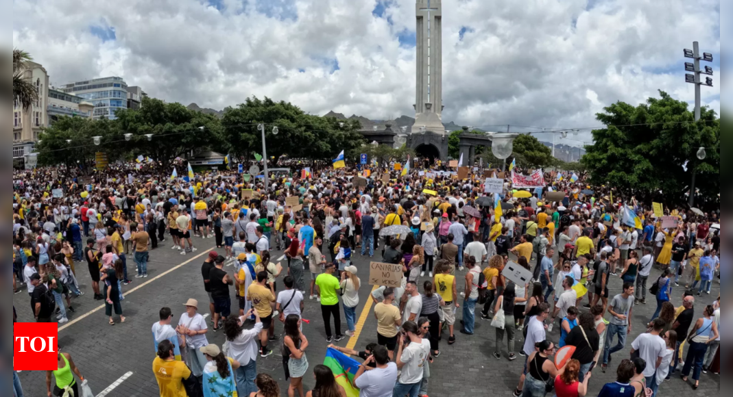 Canary Islands residents protest mass tourism - Times of India