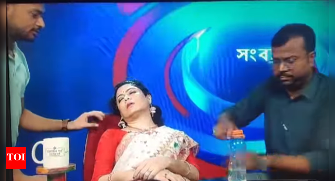 Doordarshan Bangla news anchor faints during live show while giving ...