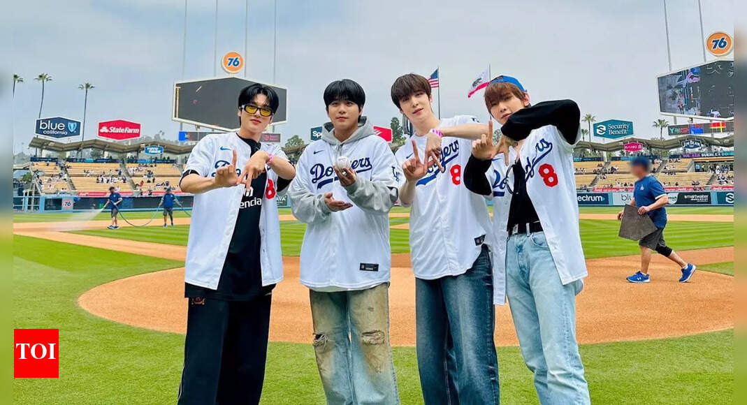 ATEEZ makes grand entrance with first pitch at MLB game, sets stage for ...