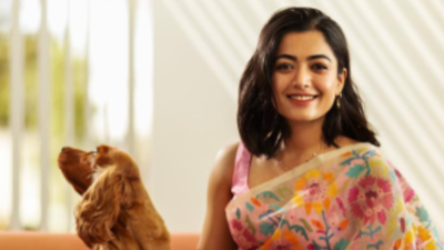 Rashmika Mandanna shares sweet moment with dog Aura | - Times of India