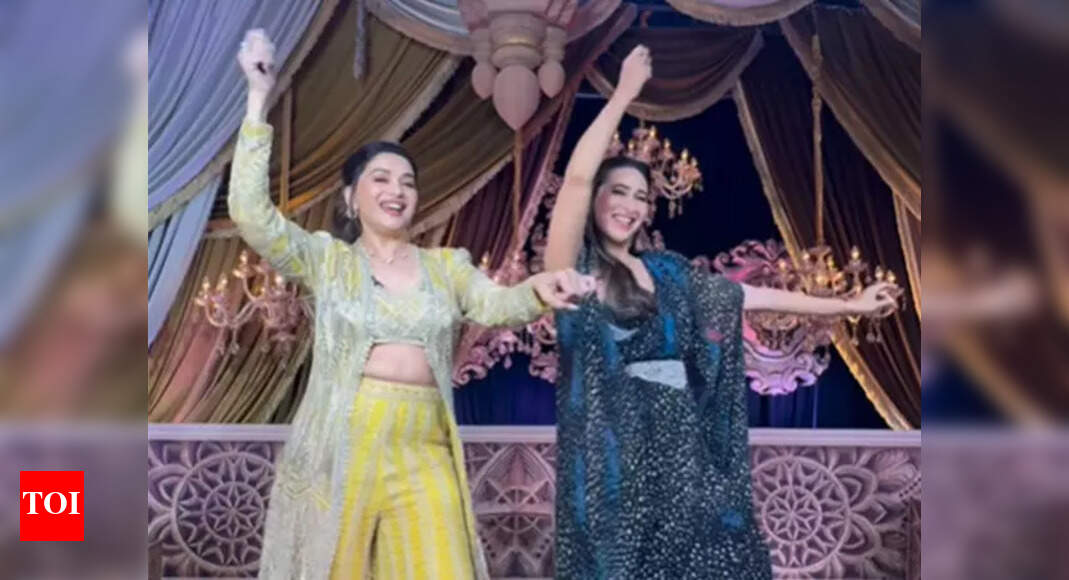 'Chak Dhoom Dhoom' revisited: Madhuri Dixit, Karisma grace 'Dance Deewane' stage | Hindi Movie ...