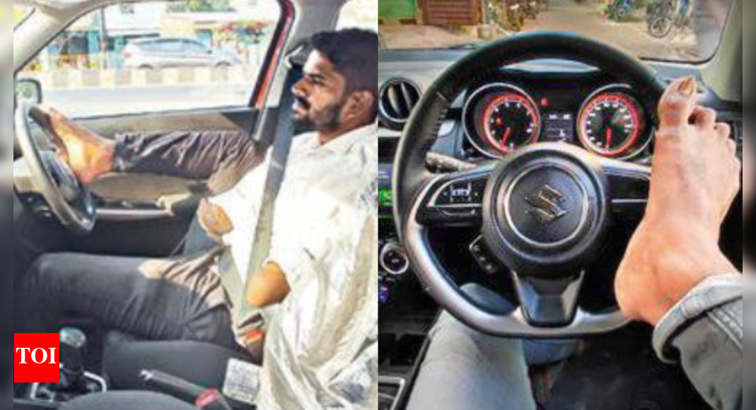 Man, 30, without hands gets 4-wheeler licence in Chennai | Chennai News ...