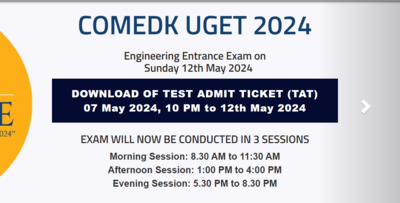 COMEDK UGET 2024 exams to be held in three sessions: Download admit ...