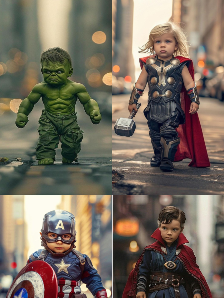 AI Imagines Avenger Syperheroes As Babies: Captain America, Spider man ...