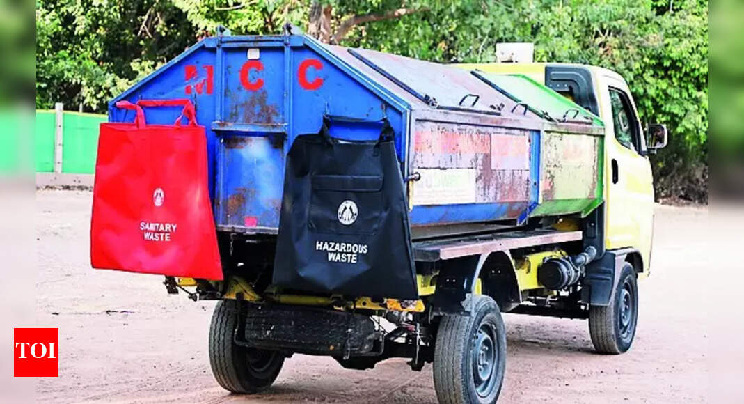 Garbage Vans: Garbage vans to collect sanitary & hazardous waste in red ...