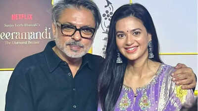 Shruti Sharma shares BTS glimpses from Heeramandi set with Sanjay Leela Bhansali, Sharmin Segal ...