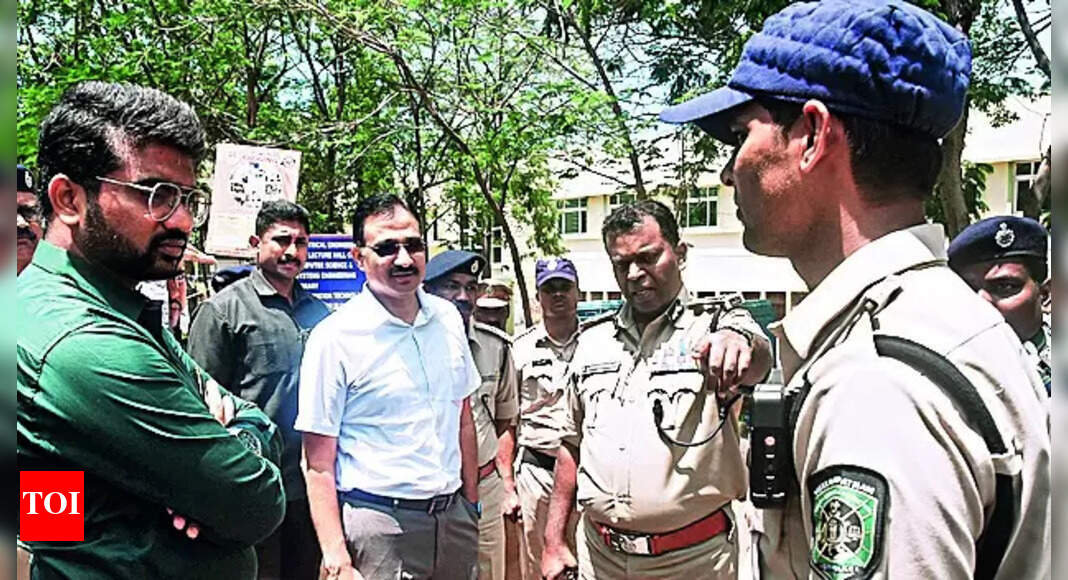 EVM Strong Rooms: CEO Meena inspects EVM strong rooms in Vizag, calls ...