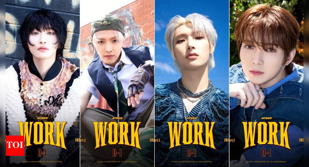 ATEEZ teases fans with trendy ‘WORK’ D-1 posters | K-pop Movie News ...