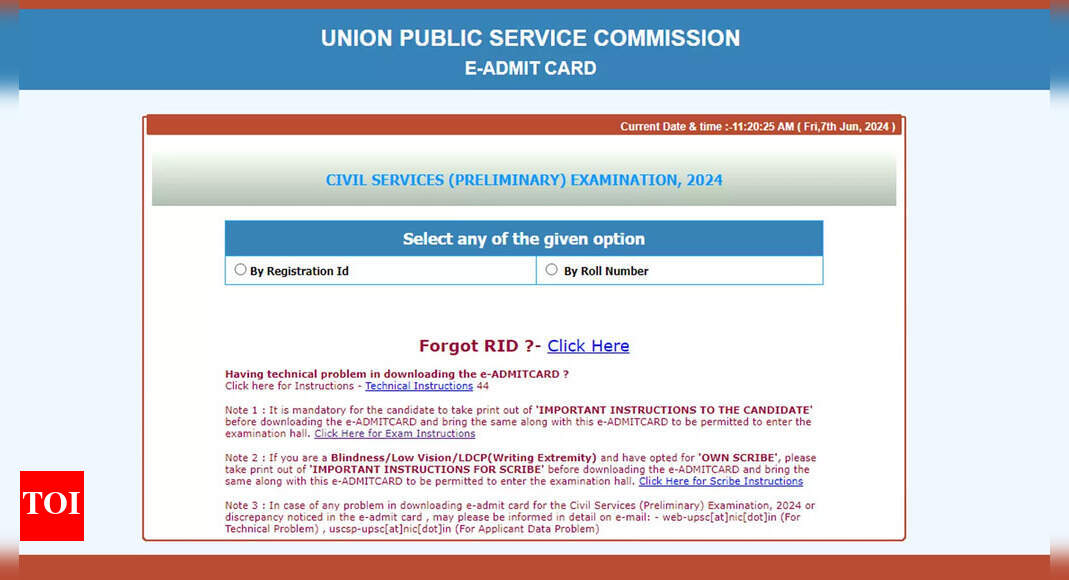 UPSC CSE Prelims Admit Card 2024 released at upsconline.nic.in, direct ...