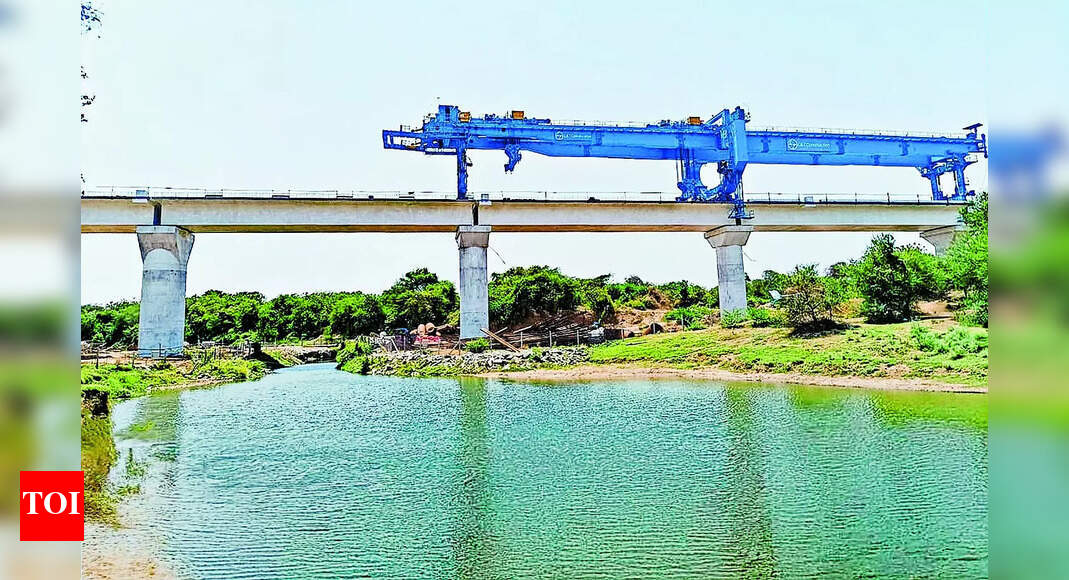Bullet Train: Bullet train: Bridge over Dhadhar ready | Vadodara News - Times of India