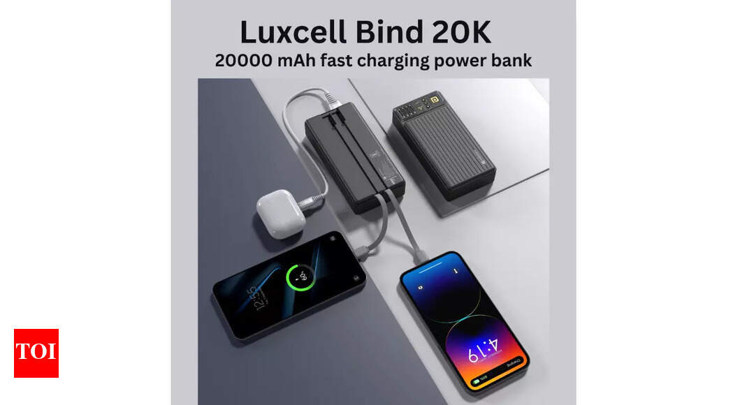 Portronics Luxcell Bind 20K fast-charging power bank with 20,000mAh ...