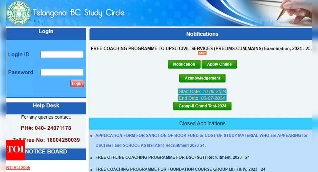 Telangana BC Study Circle Launches Civil Services Coaching Programme for 2025; Check Details ...