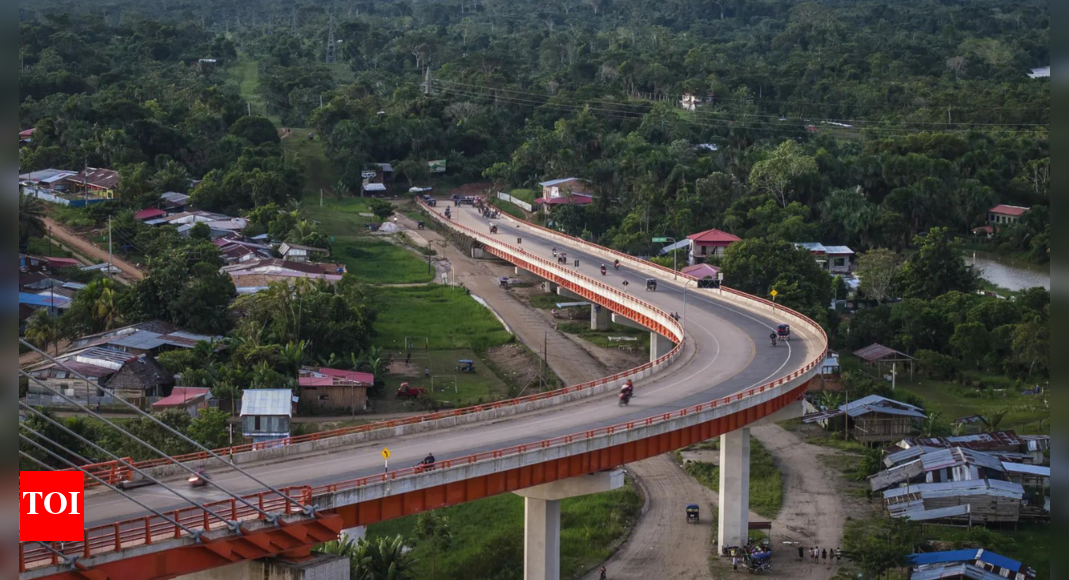 It's the longest bridge ever built in Peru, and so far, it goes nowhere ...