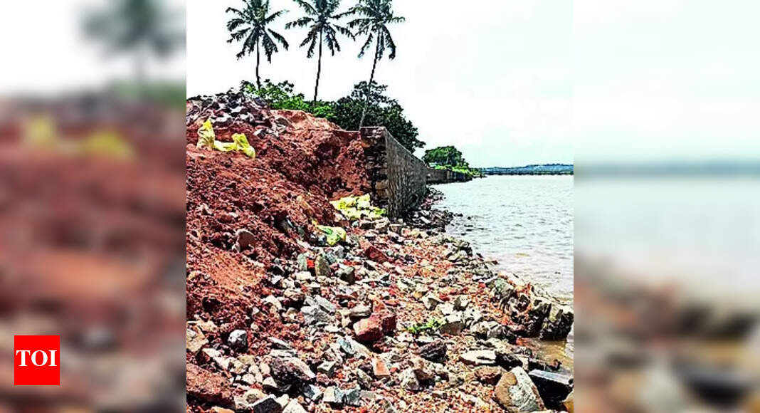 Retaining Wall Collapse: River retaining wall collapses due to rain ...