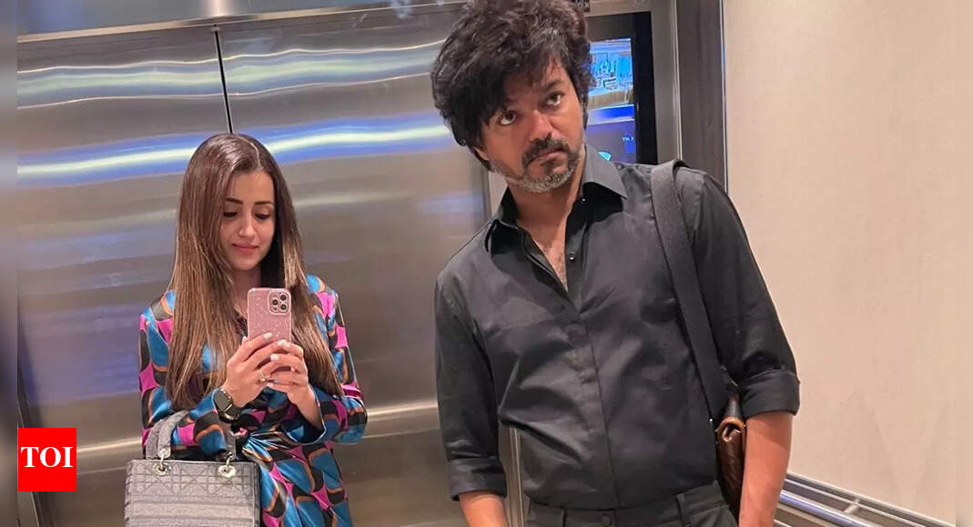 Trisha arrives late for Vijay's 50th birthday celebration; shares an ...