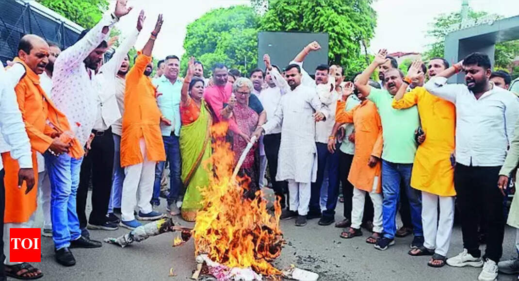 Rahul Gandhi: Mayor and BJP Corporators Protest Against Rahul Gandhi's ...